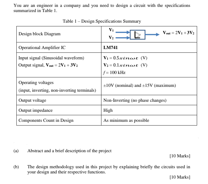 You are an engineer in a company and you need to | Chegg.com