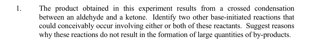 Solved 1. The product obtained in this experiment results | Chegg.com
