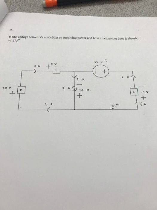 Solved Is the voltage source Vs absorbing or supplying power | Chegg.com
