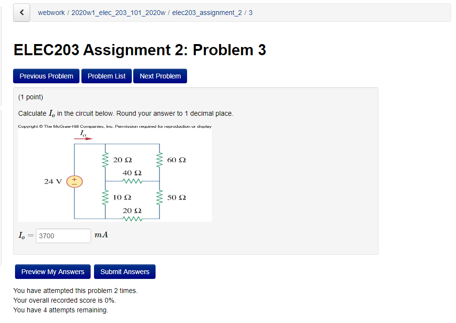 Solved Calculate IoIo in the circuit below. Round your | Chegg.com
