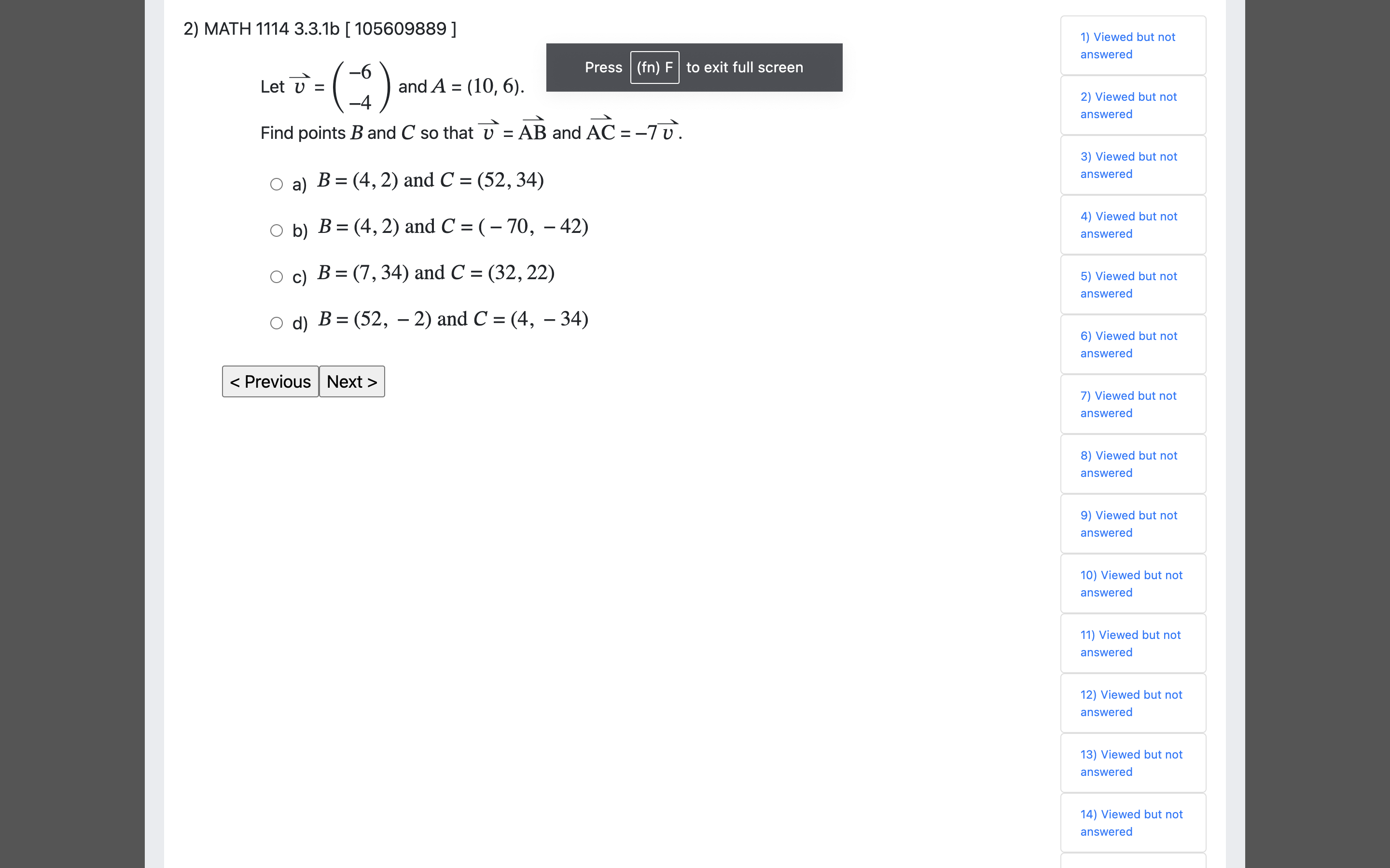 Solved Let v=(−6−4) and A=(10,6). Find points B and C so | Chegg.com