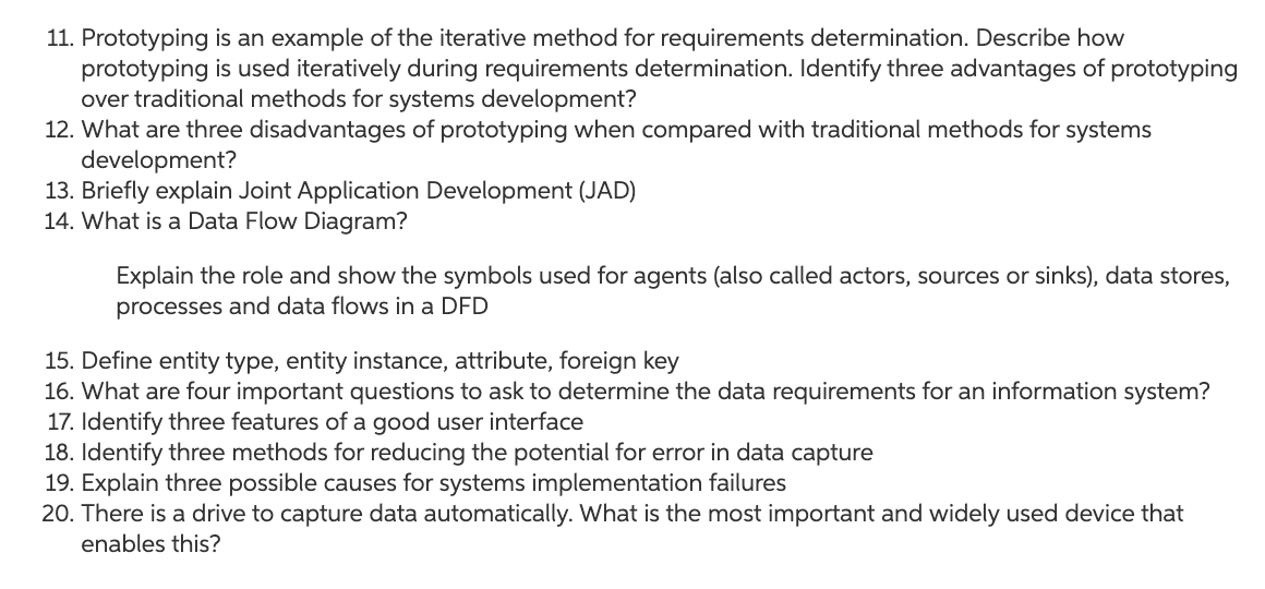 11. Prototyping is an example of the iterative method | Chegg.com