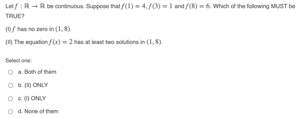 Solved = Letf : R → R be continuous. Suppose that f(1) = | Chegg.com