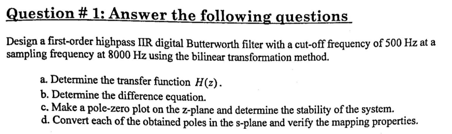 Solved Question \# 1: Answer the following questions Design | Chegg.com