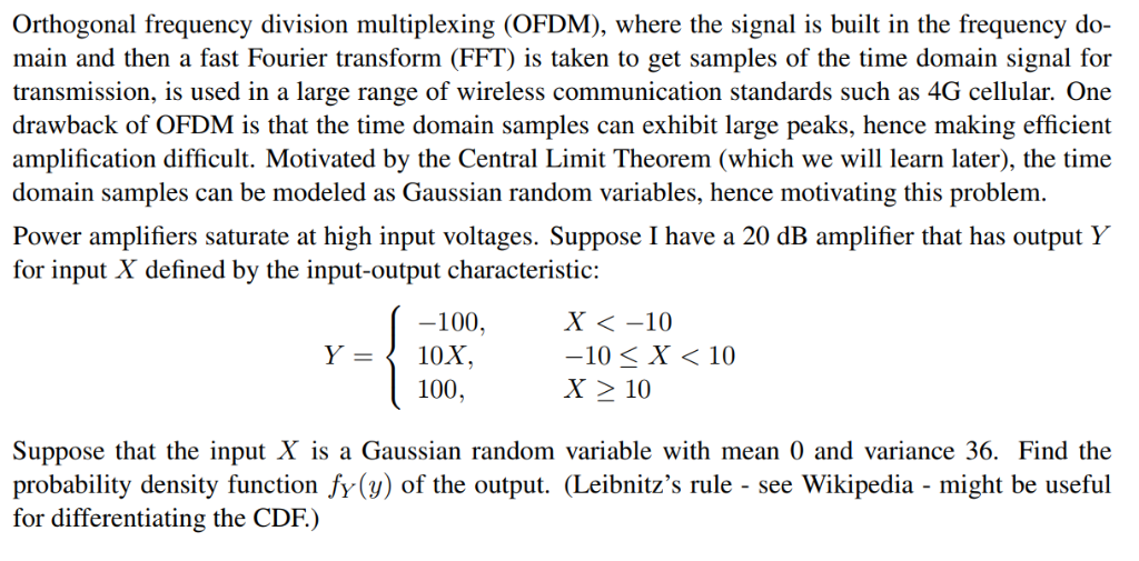 Solved Orthogonal frequency division multiplexing (OFDM), | Chegg.com