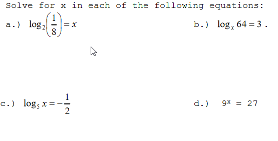 Solved Solve for x in each of the following equations: a.) | Chegg.com