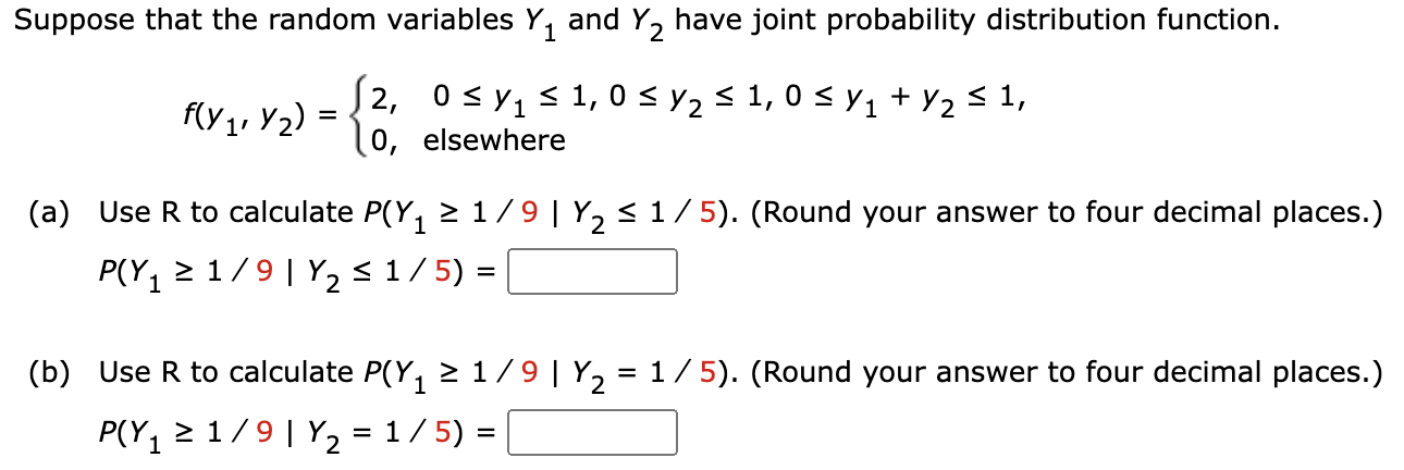 Suppose that the random variables Y1 and Y2 have | Chegg.com
