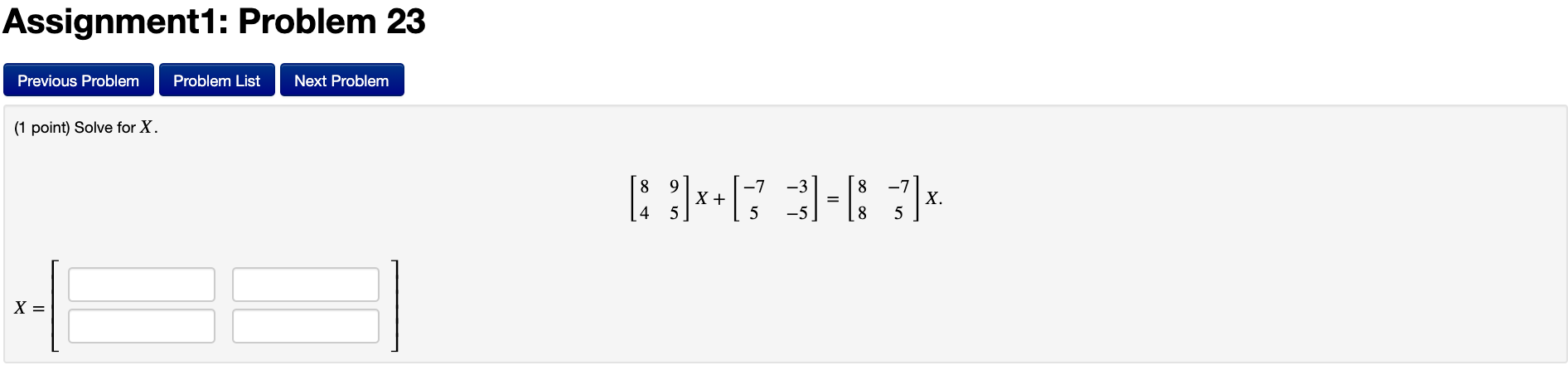 Solved Assignment1 Problem 23 Previous Problem Problem List 7573
