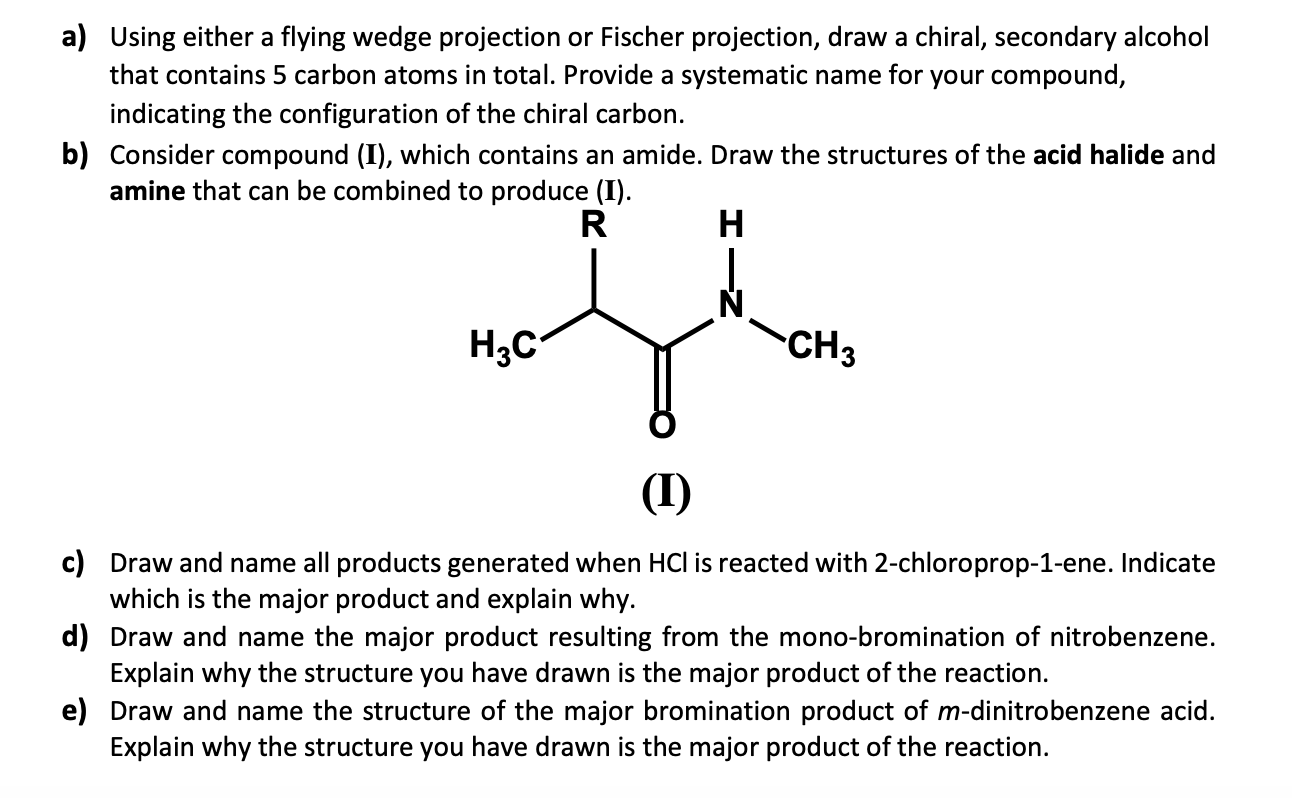 Solved a) Using either a flying wedge projection or Fischer | Chegg.com