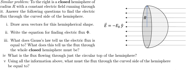 Solved Similar problem: To the right is a closed hemisphere | Chegg.com