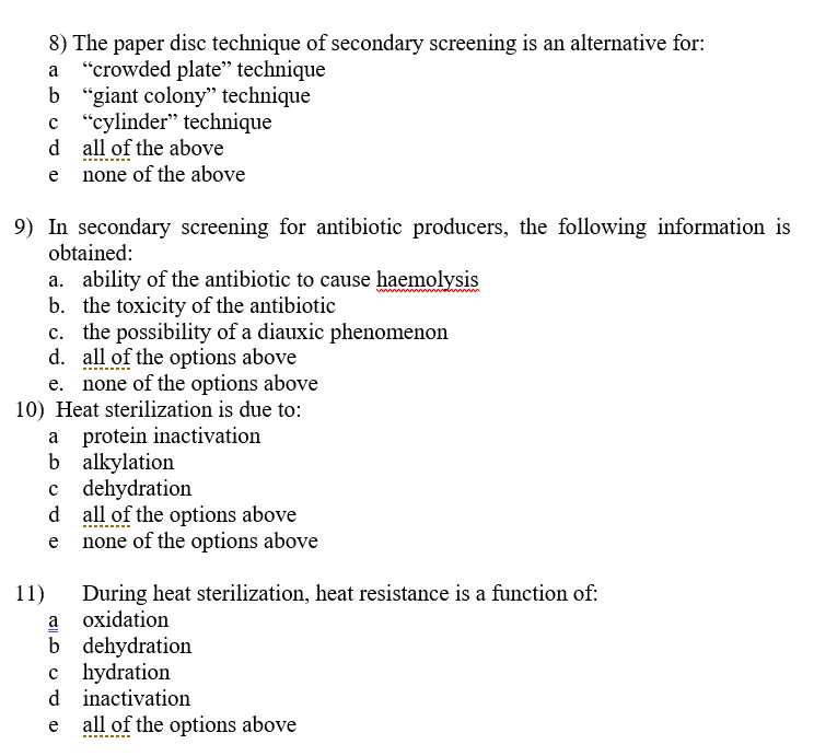 Solved 1 The cylinder method of secondary screening | Chegg.com