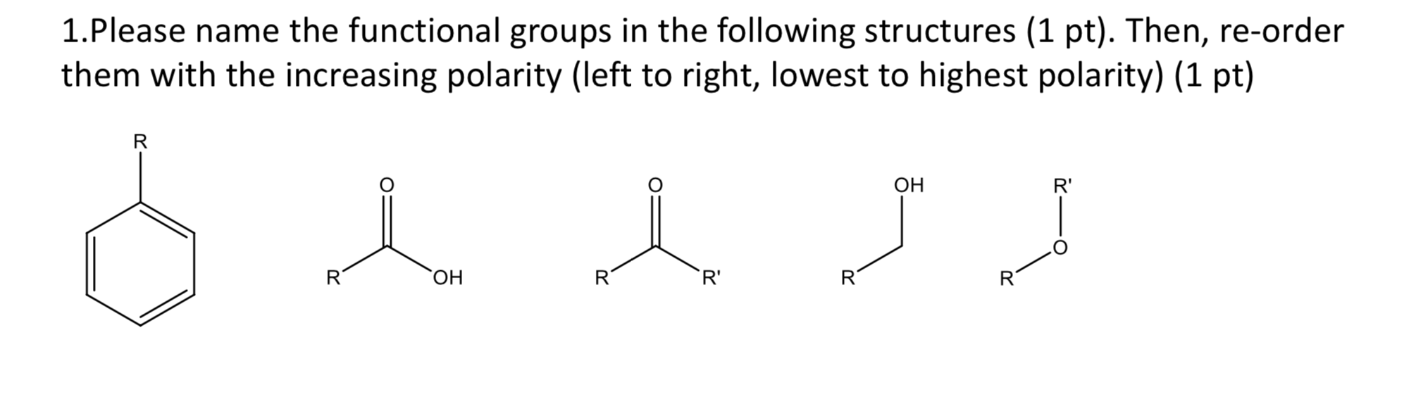 Solved 1.Please name the functional groups in the following | Chegg.com
