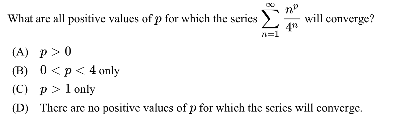 Solved What are all positive values of p ﻿for which the | Chegg.com