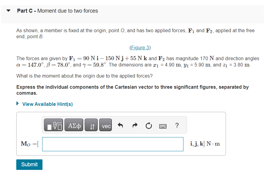 Solved Learning Goal: To use the vector cross product to | Chegg.com