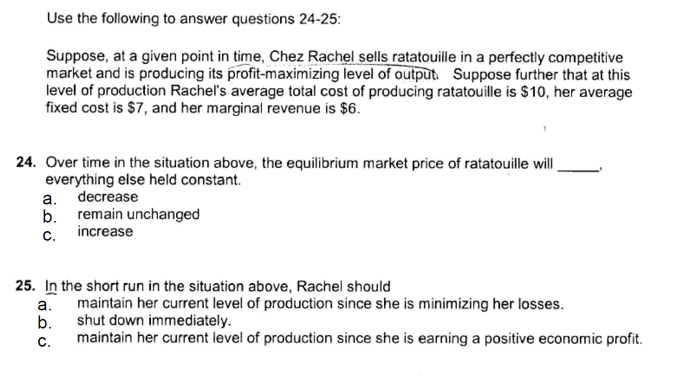 Solved Use the following to answer questions 24-25: Suppose, | Chegg.com