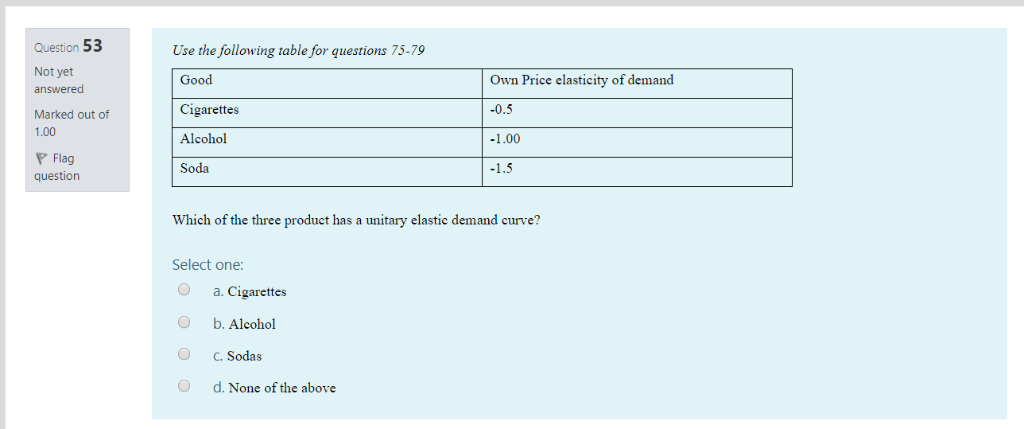 Solved Question 53 Use the following table for questions | Chegg.com Solved Question 53 Use the following table for questions | Chegg.com