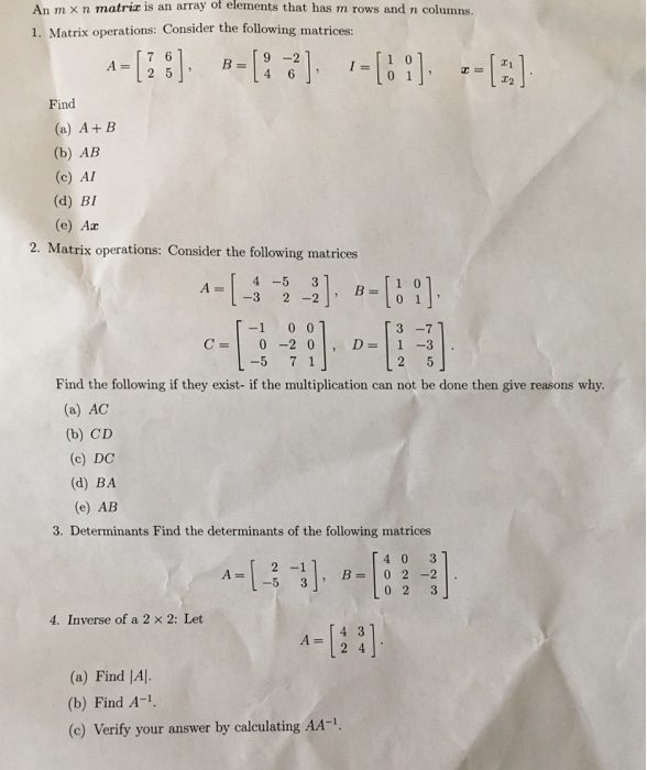 Solved An m times n matrix is an array of elements that has | Chegg.com