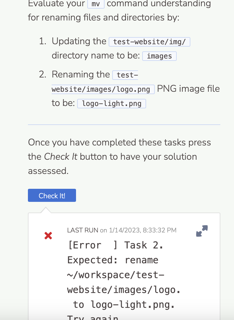 Solved Evaluate your command understanding for renaming | Chegg.com