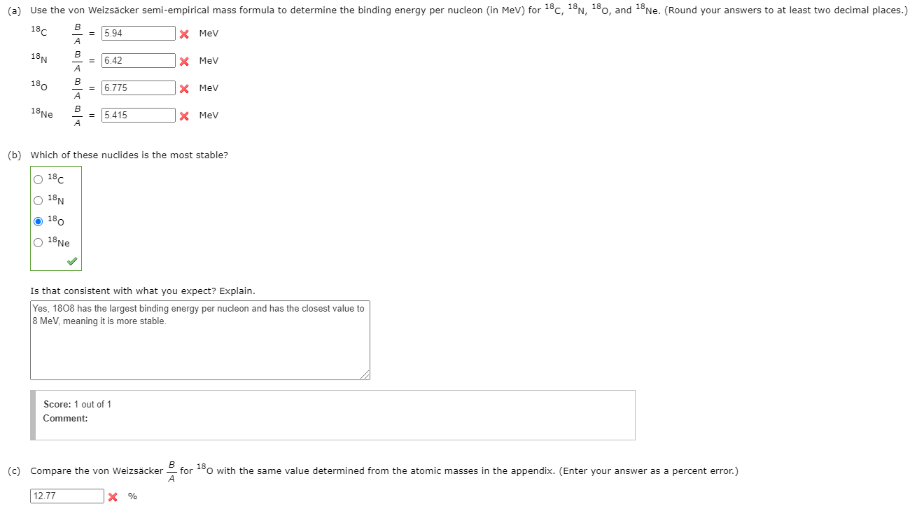 Solved (a) Use the von Weizsäcker semi-empirical mass | Chegg.com