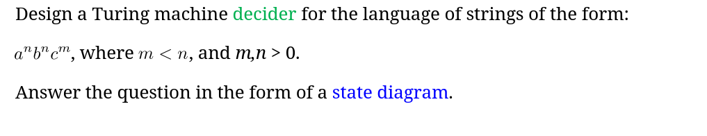 Solved Design a Turing machine decider for the language of | Chegg.com