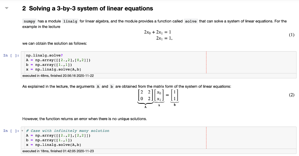 Python Numpy Solve System Of Linear Equations Tessshebaylo
