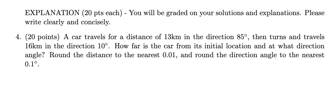 Solved EXPLANATION (20 pts each) - You will be graded on | Chegg.com