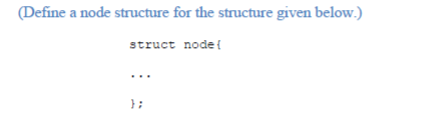 Solved (Define a node structure for the structure given | Chegg.com