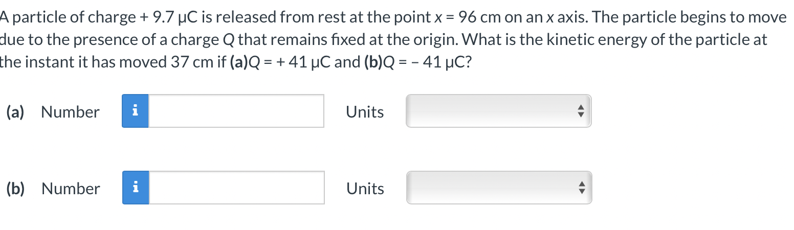 Solved x A particle of charge +9.7 uC is released from rest | Chegg.com