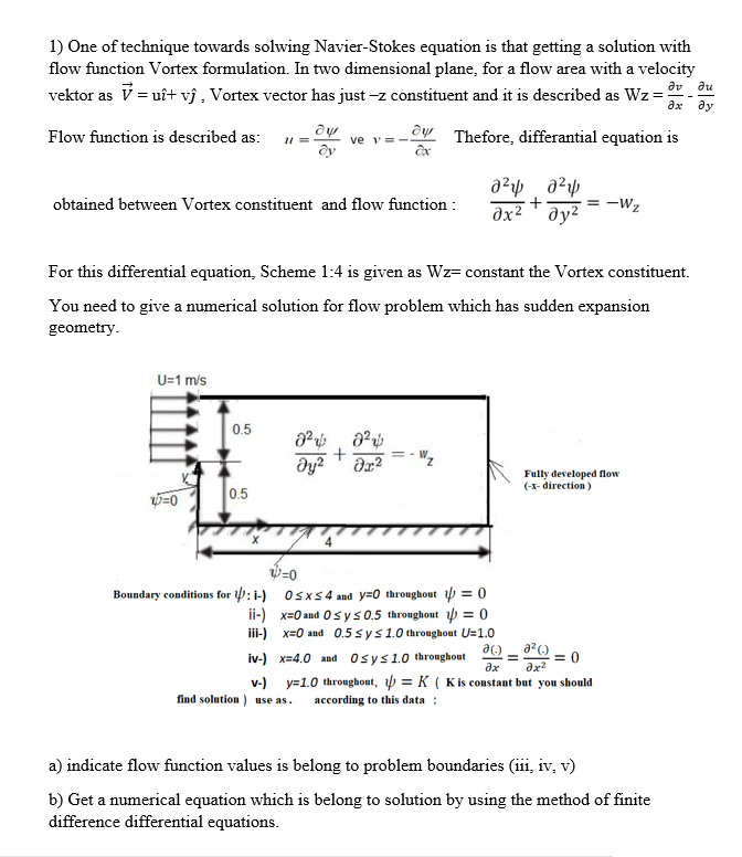 1) One of technique towards solwing Navier-Stokes | Chegg.com