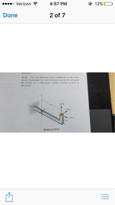 Solved o Verizo n令 4:57 PM 12% Done 2 of 7 8-56 The -in | Chegg.com