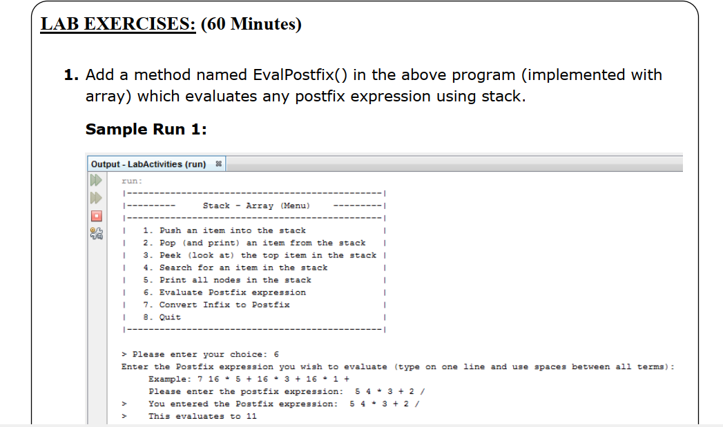Solved LAB EXERCISES: (60 Minutes) 1. Add a method named | Chegg.com