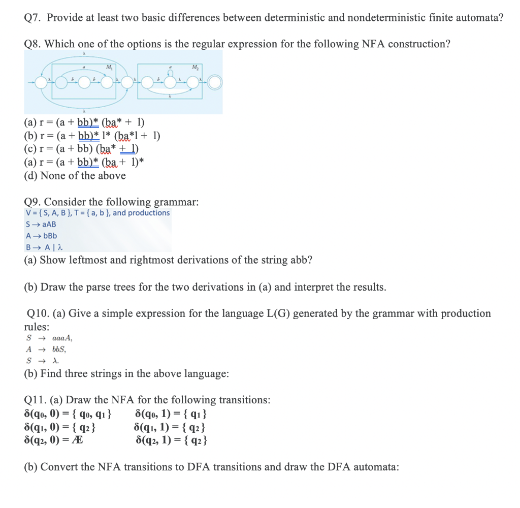 Solved Q7. Provide at least two basic differences between | Chegg.com