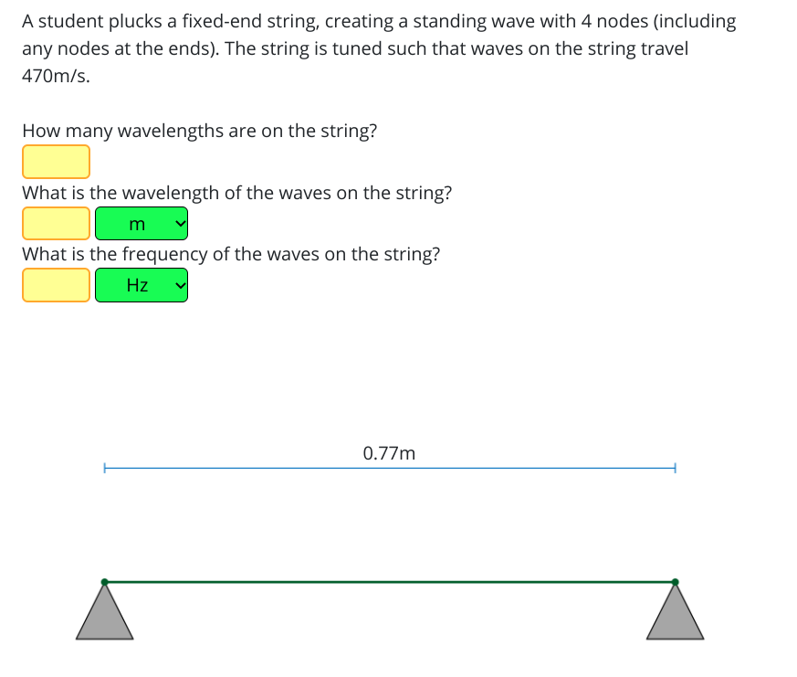 Solved A student plucks a fixed-end string, creating a | Chegg.com