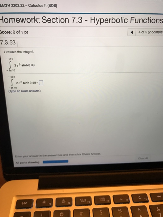 Solved MATH 2202.22-Calculus II (SOS Homework: Section 7.3 - | Chegg.com