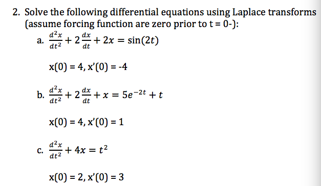 Solved 2. Solve the following differential equations using | Chegg.com Solved 2. Solve the following differential equations using | Chegg.com