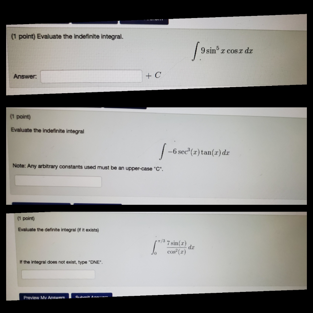 Solved (1 point) Evaluate the indefinite integral. 9 sin I | Chegg.com Solved (1 point) Evaluate the indefinite integral. 9 sin I | Chegg.com