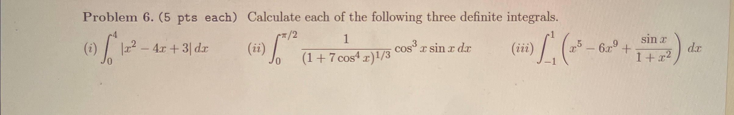 Solved Problem 6. (5 pts ﻿each) ﻿Calculate each of ﻿the | Chegg.com