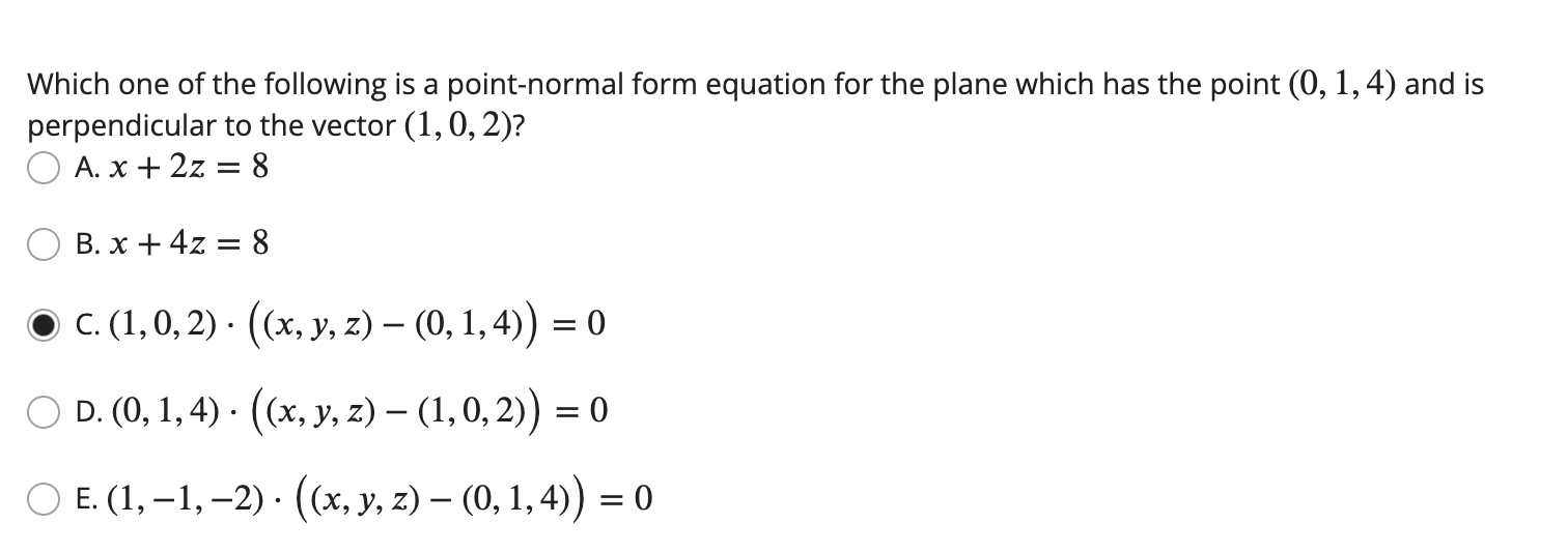 Solved Which one of the following is a point-parallel form | Chegg.com