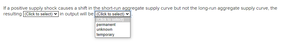 Solved If a positive supply shock causes a shift in the | Chegg.com