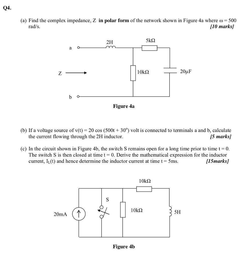 Solved Q4 (a) Find the complex impedance, Z in polar form of | Chegg.com