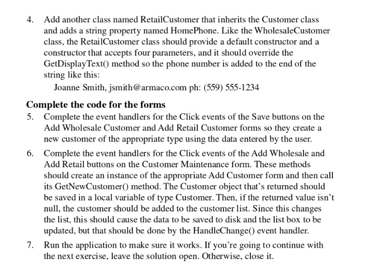 Solved Exercise 14-1 Create a Customer Maintenance | Chegg.com