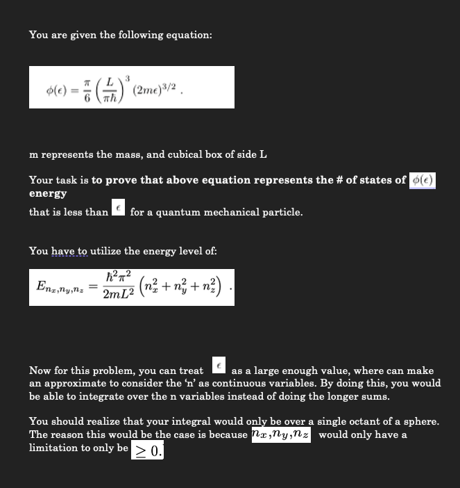 Solved You are given the following equation: ole) = 3 () * | Chegg.com