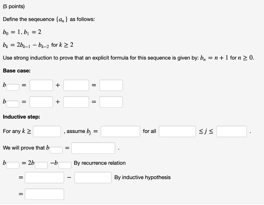 Solved (5 points) Define the seqeuence {an} as follows: bo = | Chegg.com
