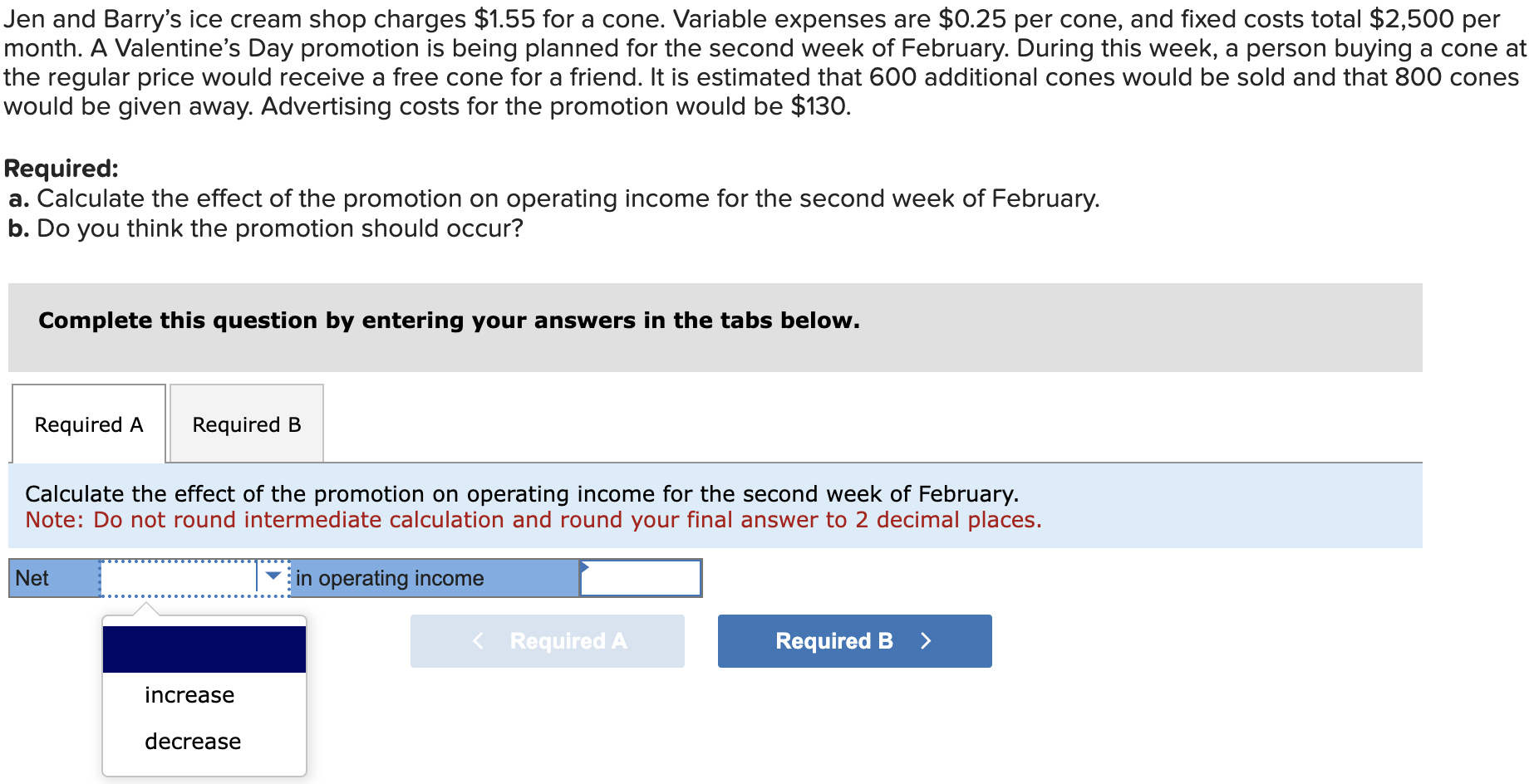 Jen and Barry’s ice cream shop charges $1.55 for a | Chegg.com