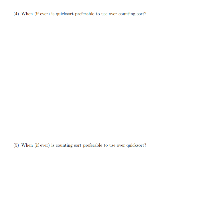 Solved Algorithm 1 void counting Sort(int A[], int k) 1: | Chegg.com