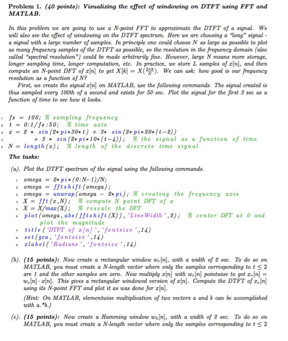 Solved Problem 1. (40 points): Visualizing the effect of | Chegg.com