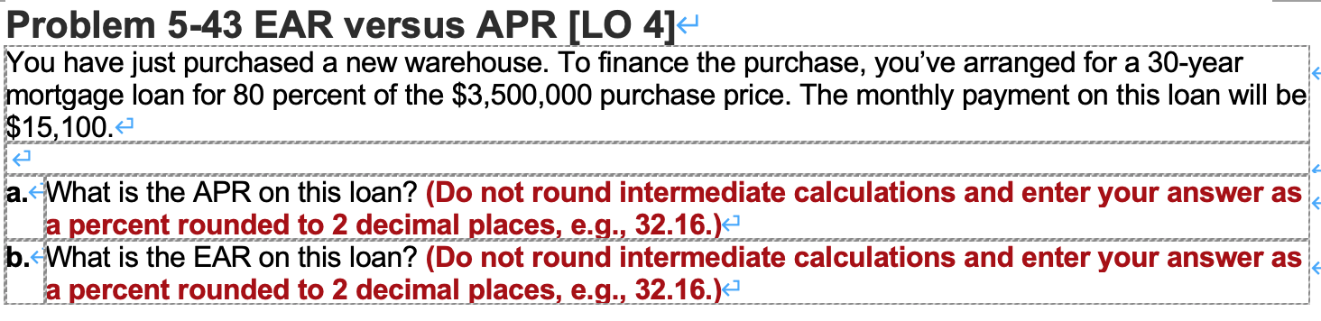 Solved Problem 5-43 EAR versus APR [LO 4] You have just | Chegg.com