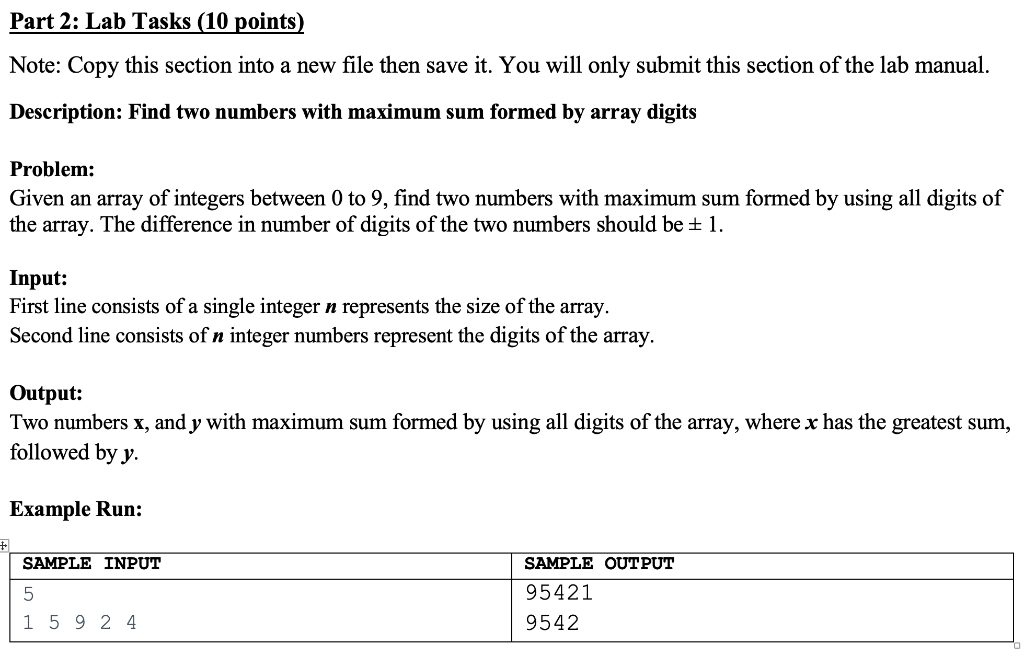 Solved Part 2: Lab Tasks (10 points) Note: Copy this section | Chegg.com
