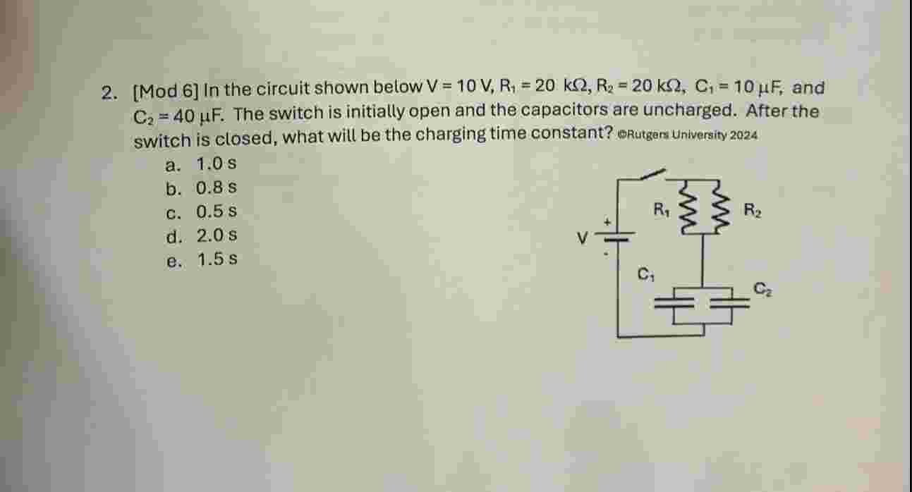 Solved [Mod 6] In ﻿the circuit shown below | Chegg.com