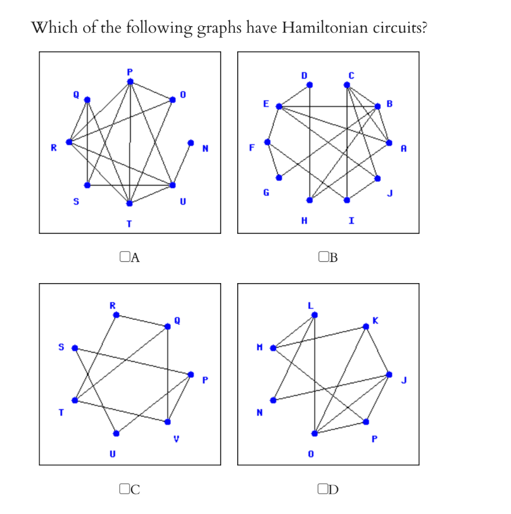 Solved Which of the following graphs have Hamiltonian | Chegg.com
